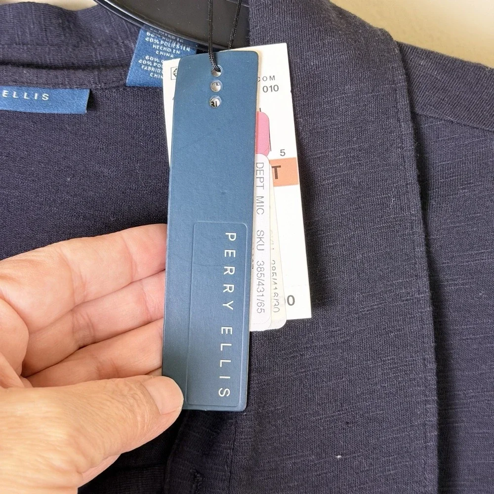 Perry Ellis | Shirts | Perry Ellis Mens Dark Navy Short Sleeve Light ...